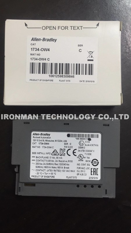 1734-OW4 Allen Bradley 1734 OW4 Ser C Part No. 92409471 Output Module AB