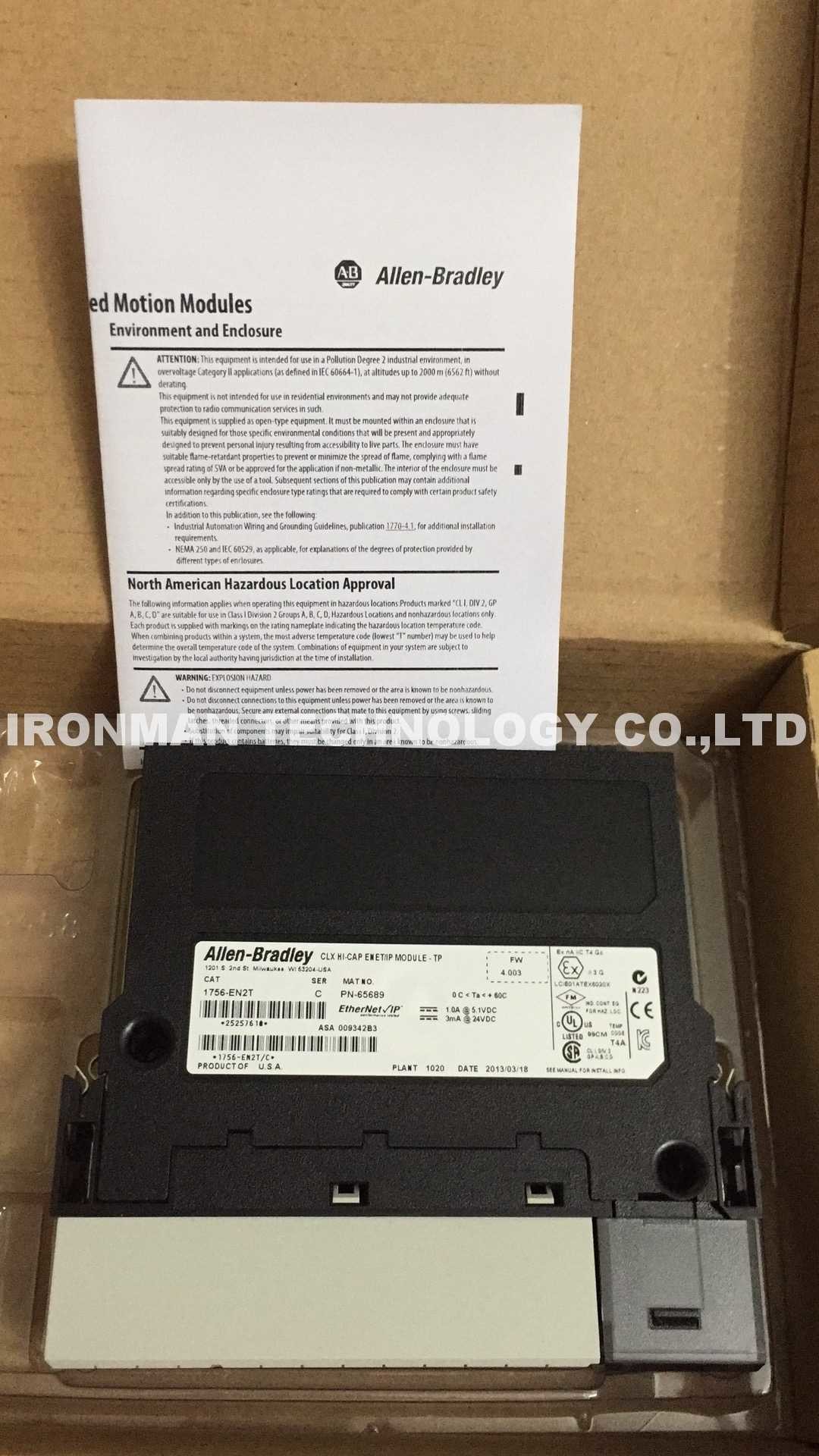 1756-EN2T Allen Bradley Series D CLX Hi-Cap Enet / IP Module ...